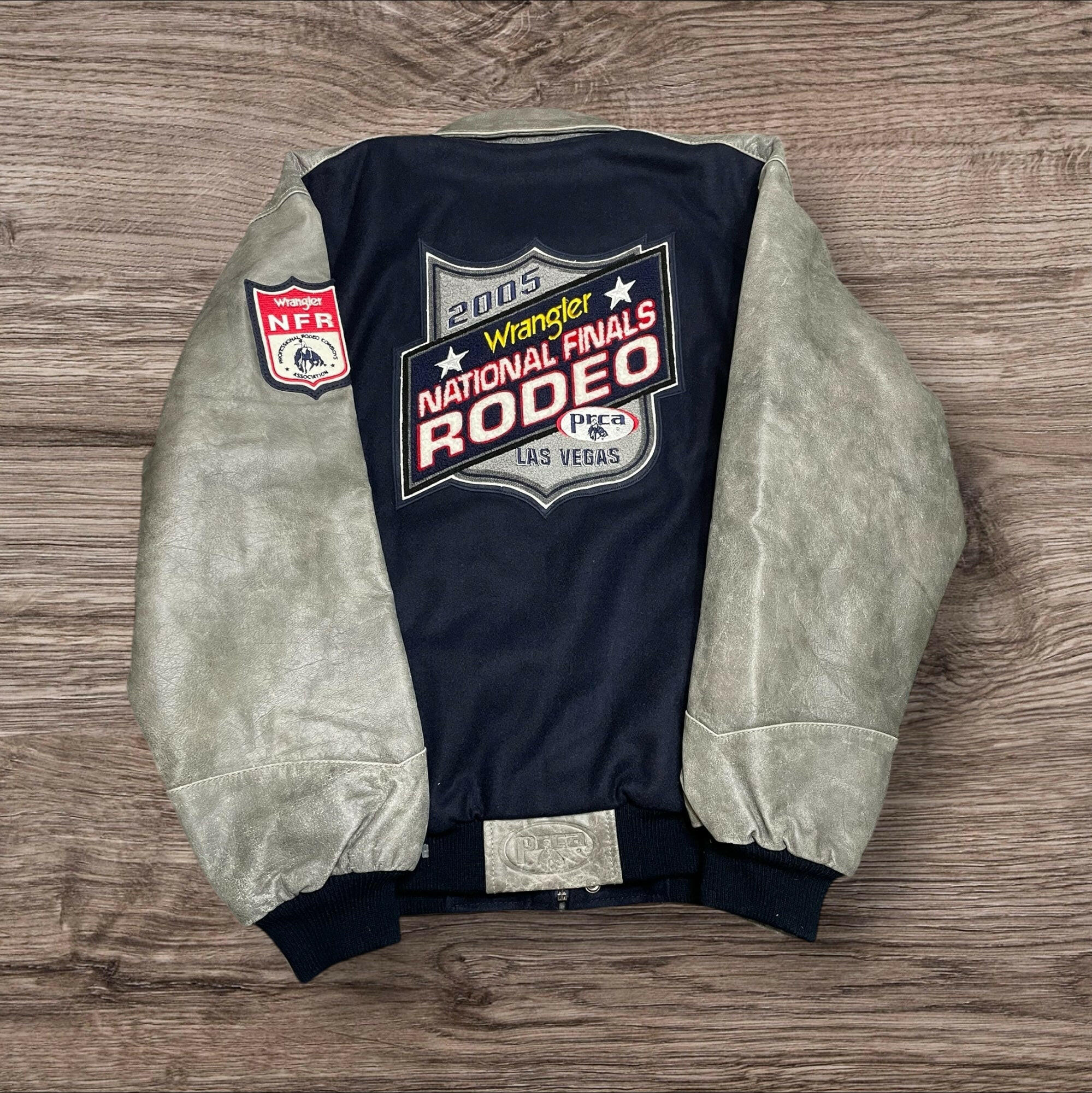 Large NWT Vintage 2005 Wool & Leather NFR Official Contestant Jacket ...